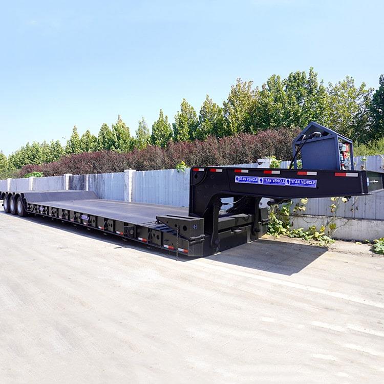 120 Ton Lowbed Trailer with Front Loading for Sale Price, Drawing, Video